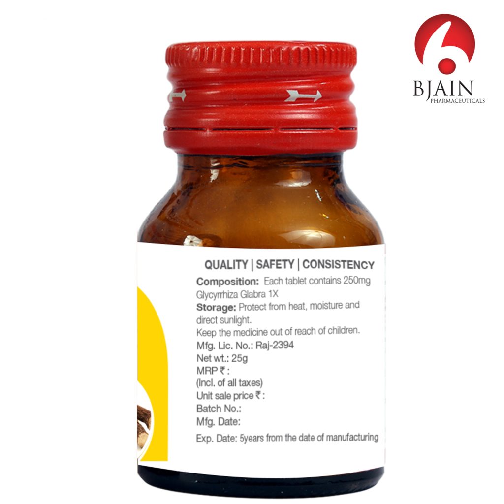 Buy Glycyrrhiza Glabra 1X Tablets [Mulhati] Online - Bjain Pharma
