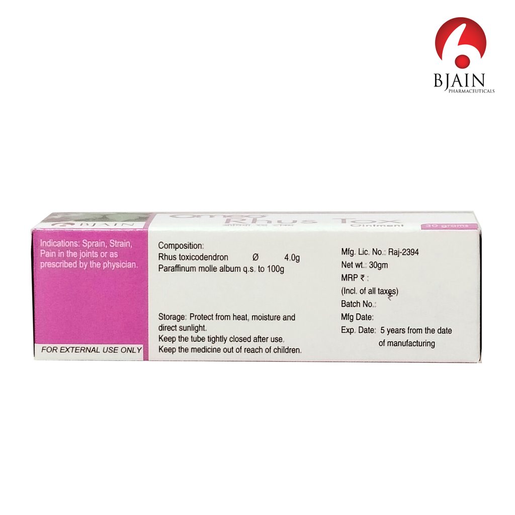 Buy BJain Homeopathic Omeo Rhus Tox Ointment Online