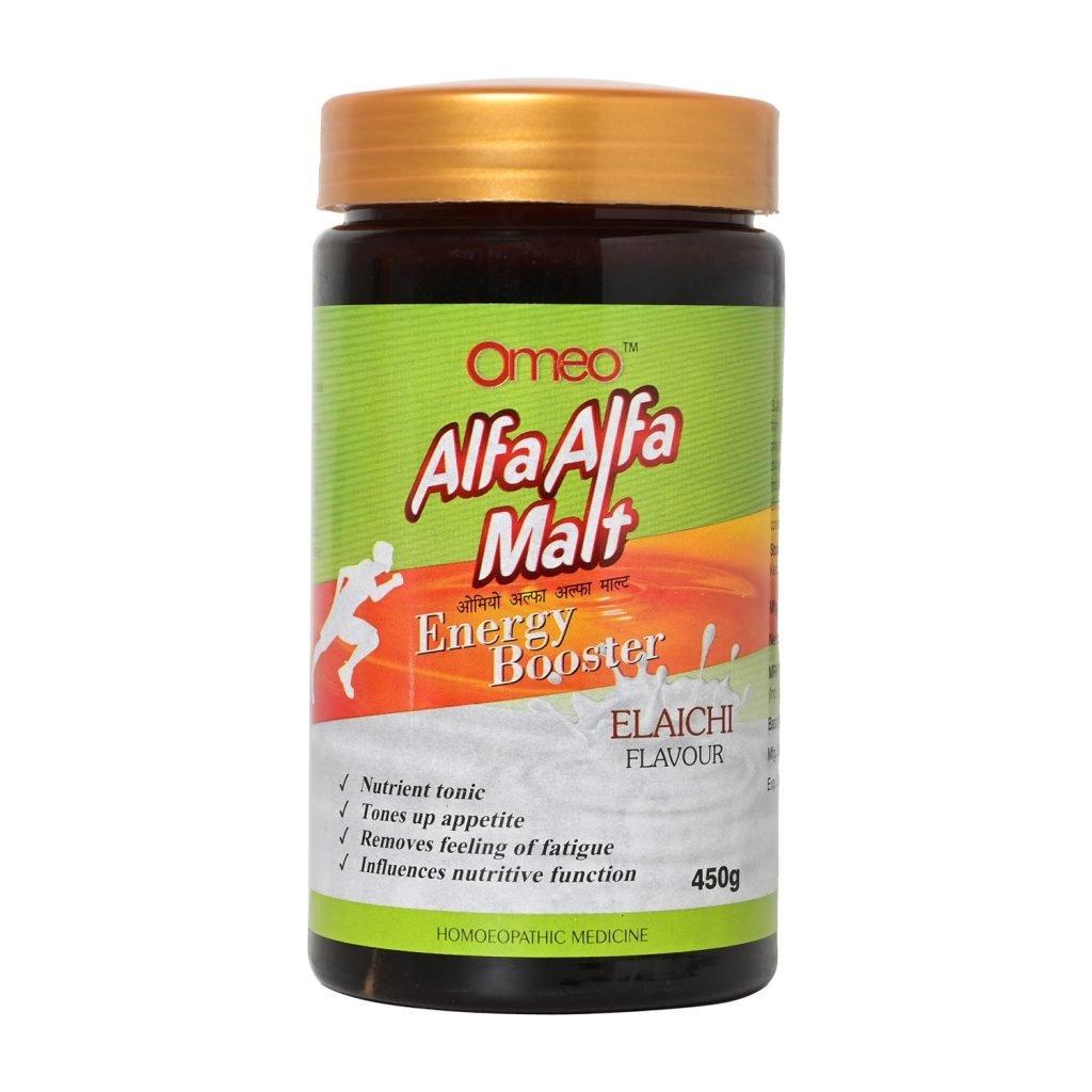 Buy BJain Homeopathic Tonic Omeo Alfa Alfa Malt Elaichi (250g) or (450g)