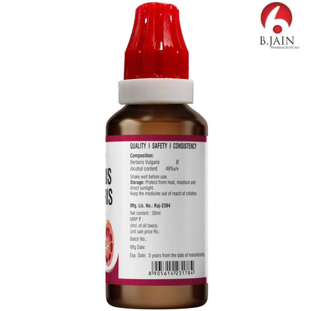 Buy #1 BJain Homeopathic Berberis Vulgaris Drops 30ML Online